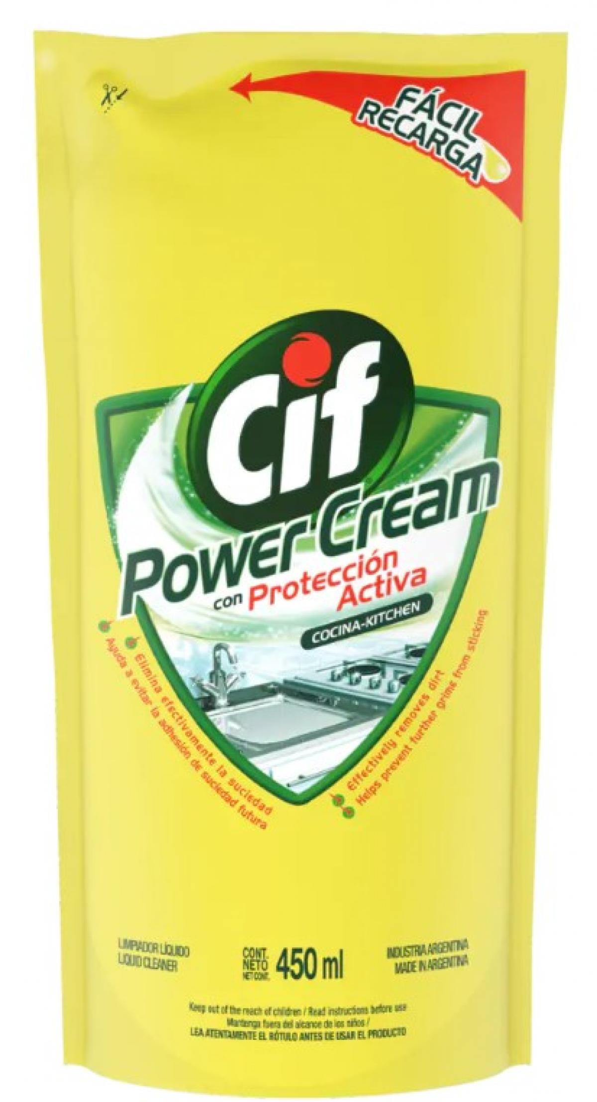 Venta CIF COCINA POWER CREAM DOY PACK 450ml LIMPIEZA | Limpiador ...